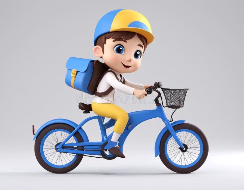 Cartoon Images of Delivery Man on Bicycle. Stock Illustration ...