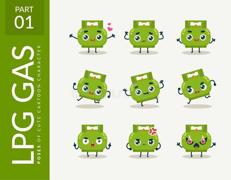 Cartoon Images of the LPG Cylinder. First Set Stock Vector ...