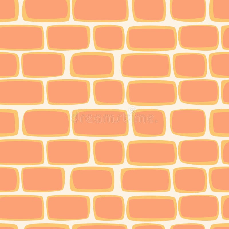 Cartoon Imitation Red Brick Wall, Tiles Vector Seamless Pattern. Stock ...