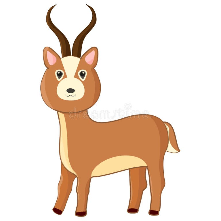 Cartoon Impala. Cute Vector Antilope Stock Vector - Illustration of ...