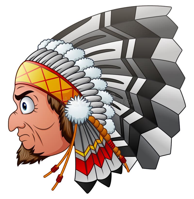 Indian Chief Cartoon stock vector. Illustration of tshirt - 56668478
