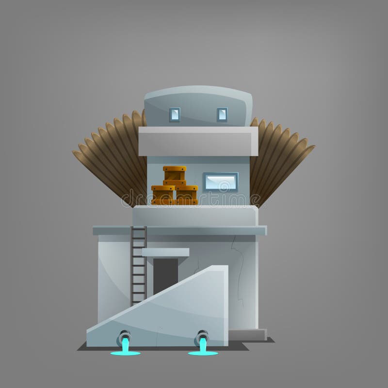 Cartoon Industrial Building. Stock Vector - Illustration of ...