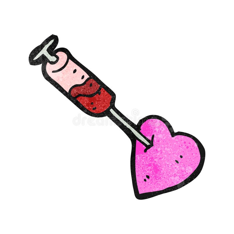 Cartoon injected heart stock vector. Illustration of grunge - 38057539