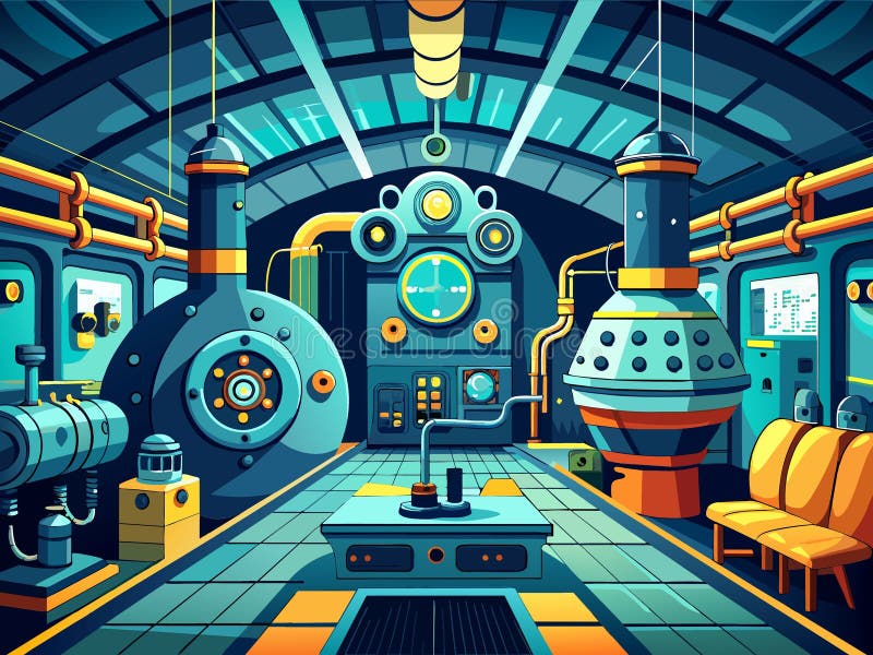 Cartoon Interior of the Space Station Stock Illustration - Illustration ...