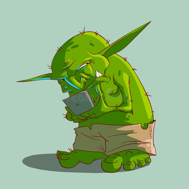 Cartoon internet troll stock vector. Illustration of social - 103066461