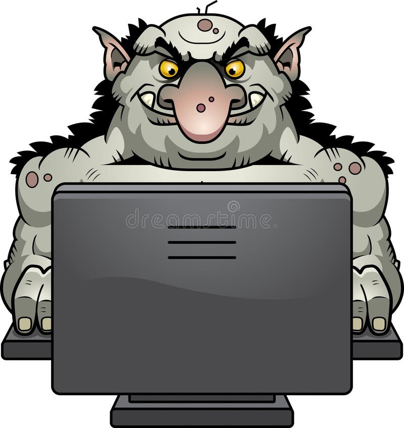 Cartoon Internet Troll stock vector. Illustration of trolling - 51210126