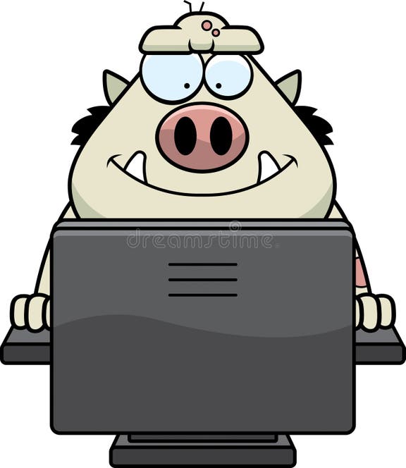 Cartoon Internet Troll stock vector. Illustration of internet - 51211956