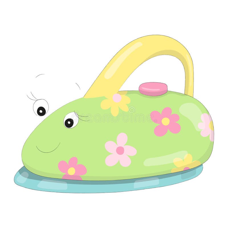 A Cartoon Iron that Looks Like a Character Stock Vector - Illustration ...