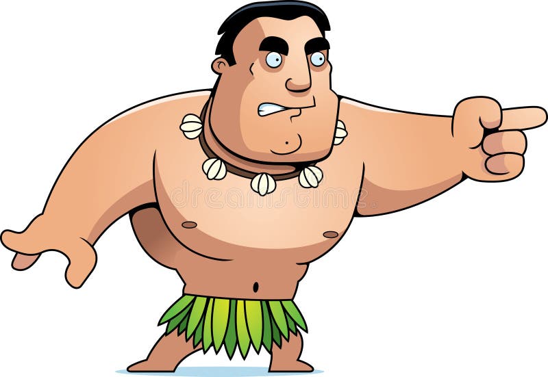Cartoon Islander Angry stock vector. Illustration of pointing - 41817408