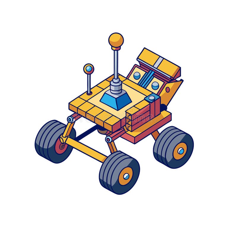 Cartoon Isometric Mars Rover Vehicle Exploration Technology Stock Photo ...