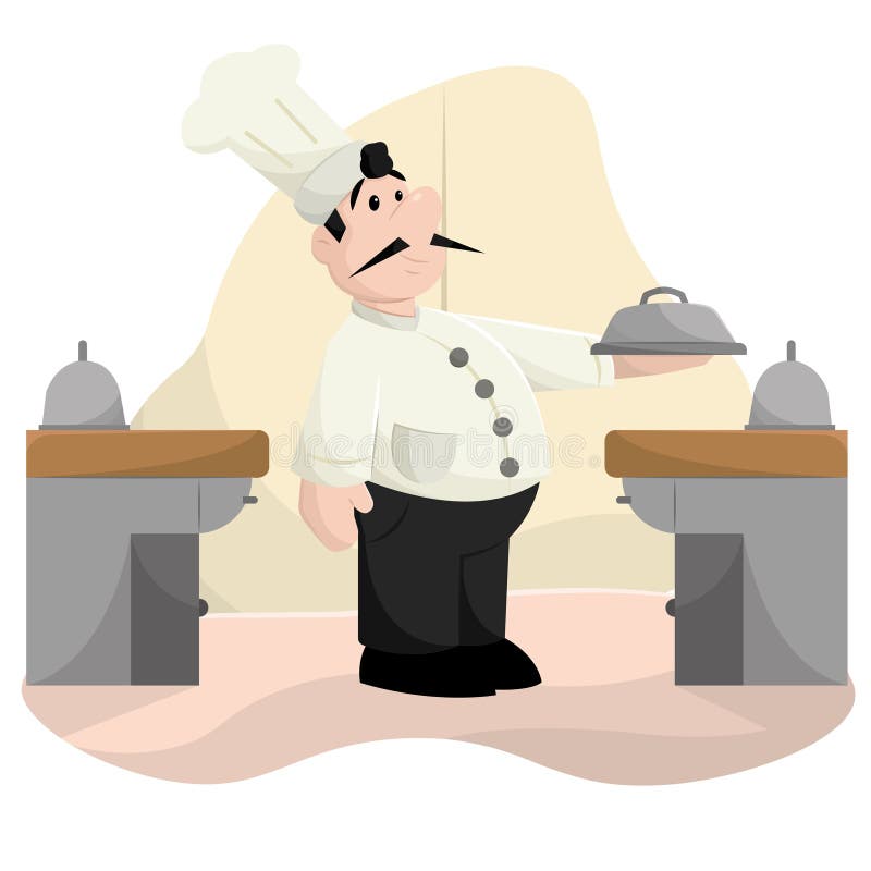 Cartoon Italian Chef Smiling. Vector Stock Vector - Illustration of ...