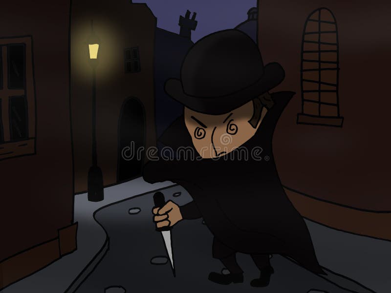 Cartoon Jack the Ripper stock illustration. Illustration of mystery ...
