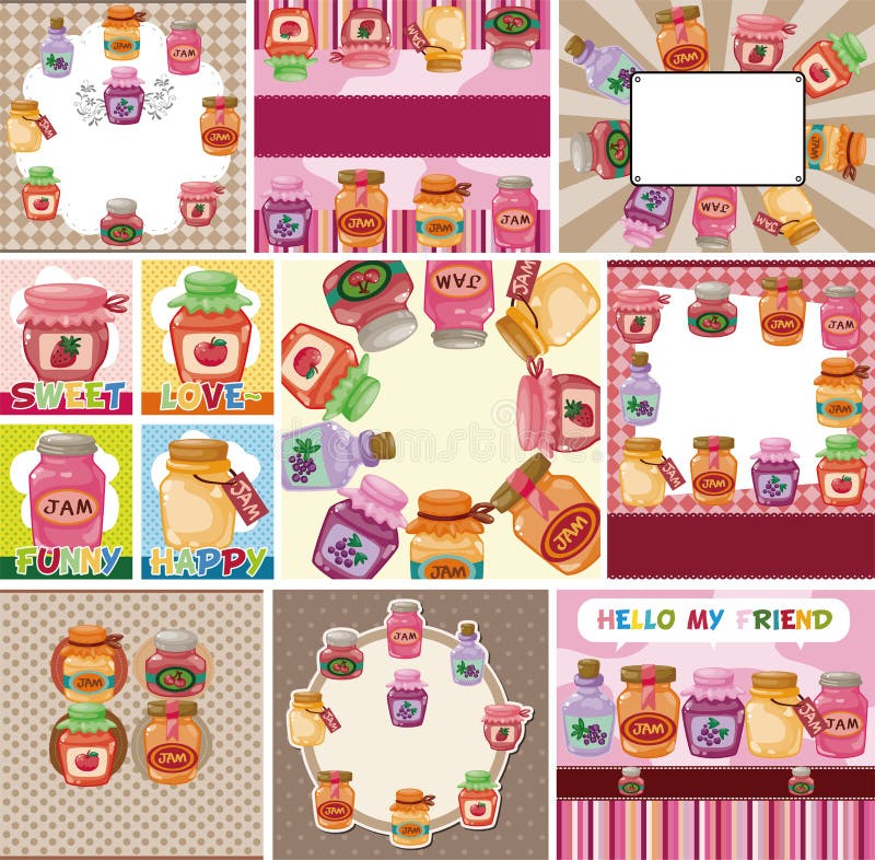 Cartoon jam card stock vector. Illustration of cherry - 22576774