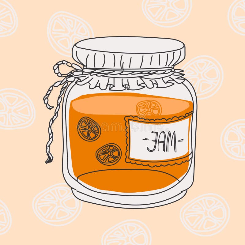 Cartoon jam jar stock illustration. Illustration of preserve - 56821773