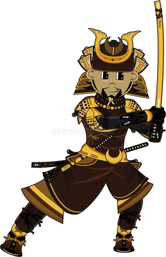 Cartoon Japanese Samurai Warrior Stock Vector - Illustration of japan ...