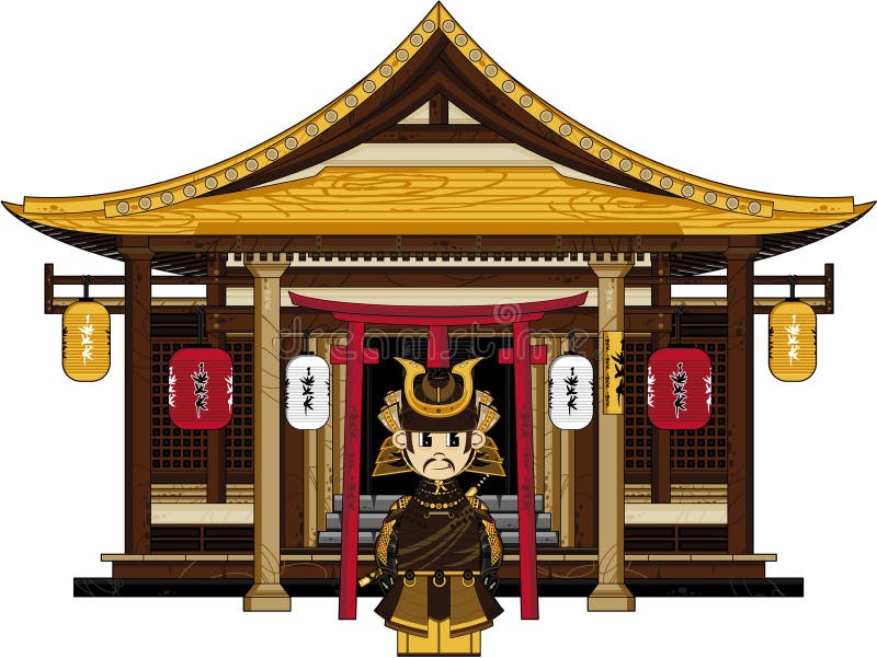 Cartoon Japanese Samurai Warrior Stock Vector - Illustration of japan ...