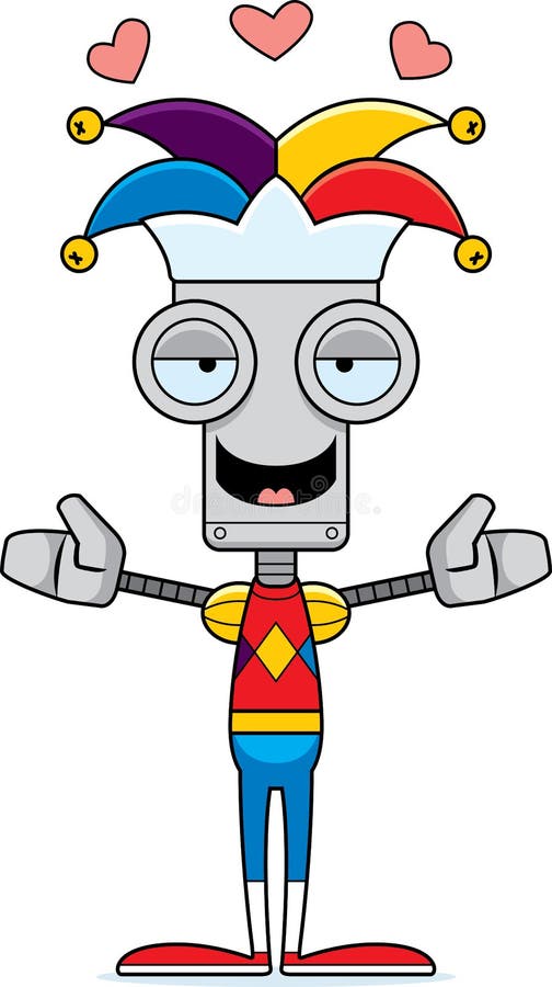 Cartoon Jester Robot Hug stock vector. Illustration of machine - 55524751