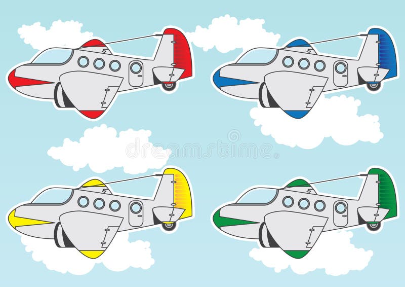 Cartoon jet set stock vector. Illustration of plane, vector - 43873266