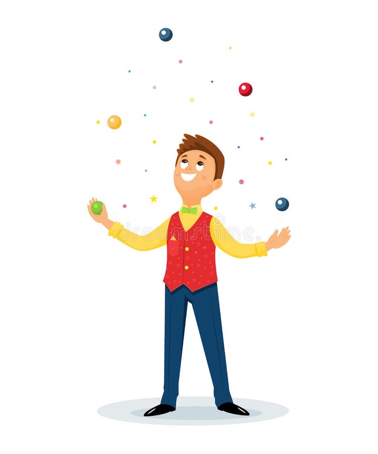 Juggler Performs a Circus Trick Stock Vector - Illustration of poster ...