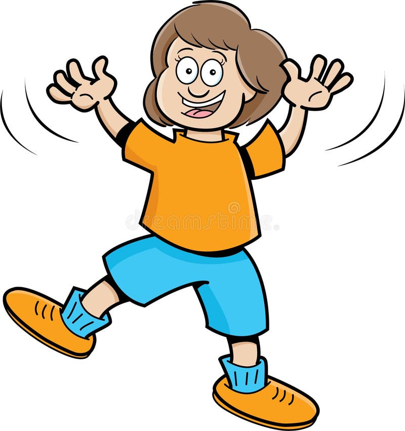 Cartoon jumping girl stock vector. Illustration of humorous - 27844796