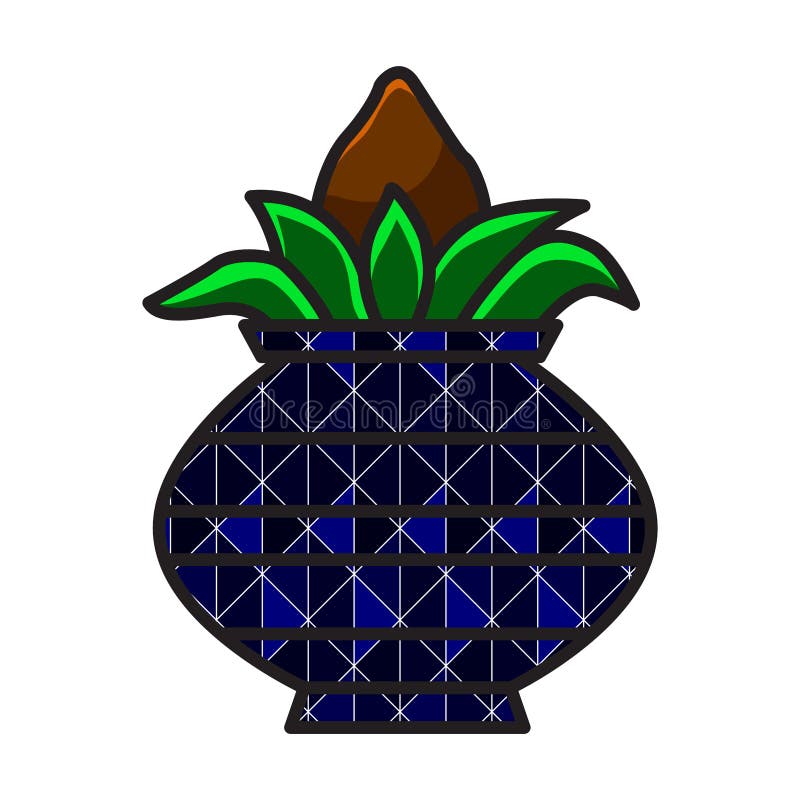 Cartoon kalash vector illustratie. Illustration of diwali - 258994750