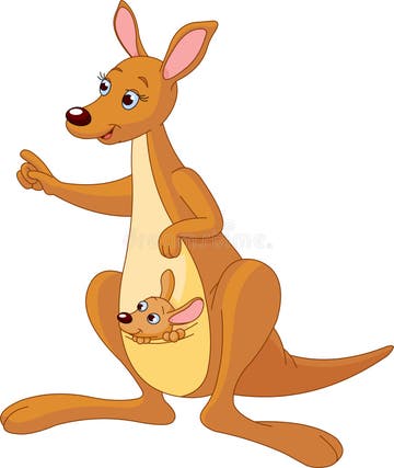 Cartoon Kangaroo and Joey stock vector. Illustration of standing - 15448207