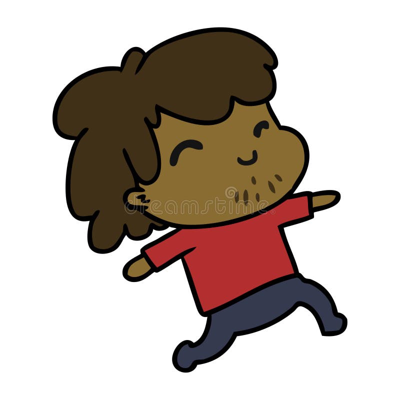 Cartoon Kawaii Boy with Stubble Stock Vector - Illustration of hand ...