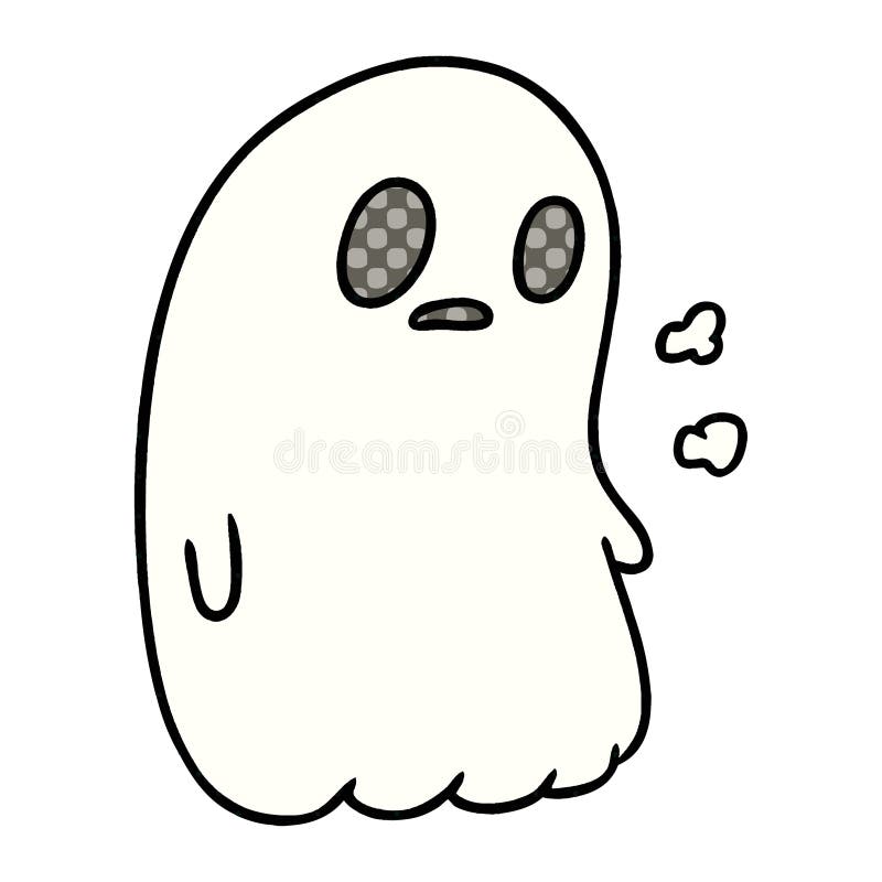 Cartoon of a Kawaii Cute Ghost Stock Vector - Illustration of dead ...