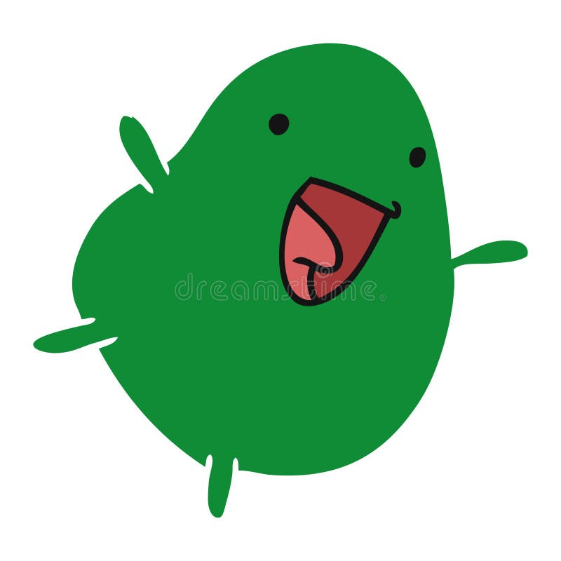 Cartoon Kawaii Cute Happy Bean Stock Vector - Illustration of bean ...