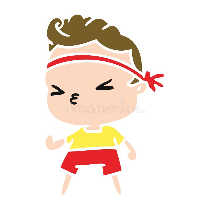 Cartoon Kawaii Working Out Boy Stock Vector - Illustration of fitness ...