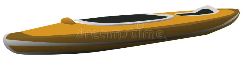 Cartoon Kayak in Side View Isolated on White. Design Element Stock ...