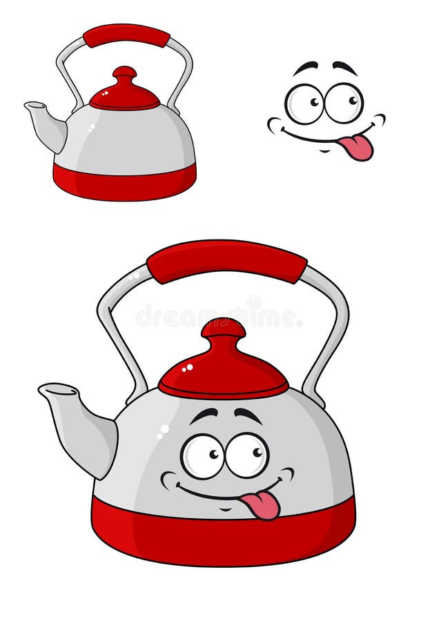 Cartoon Kettle with a Happy Smile Stock Vector - Illustration of ...