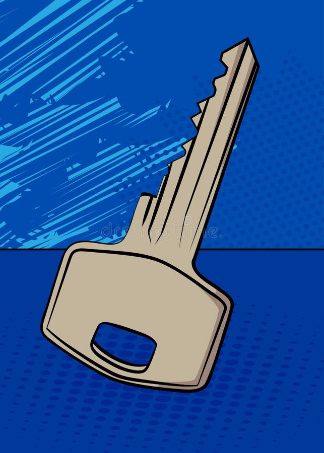 Cartoon Key, Comic Book Home Accessory. Vintage Vector Comics Pop Art ...