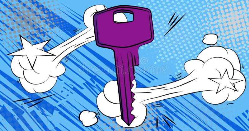 Cartoon Key, Comic Book House Accessory Video. Stock Footage - Video of ...