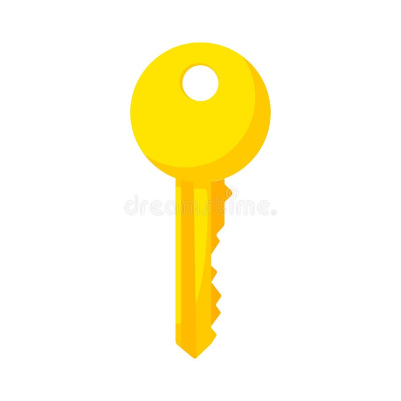 Cartoon Key Illustration. Isolated Gold Key Vector Illustration Stock ...