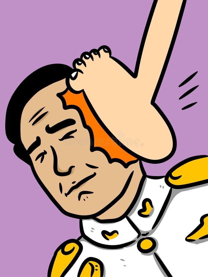 Cartoon of kick a bad man stock illustration. Illustration of drawn ...