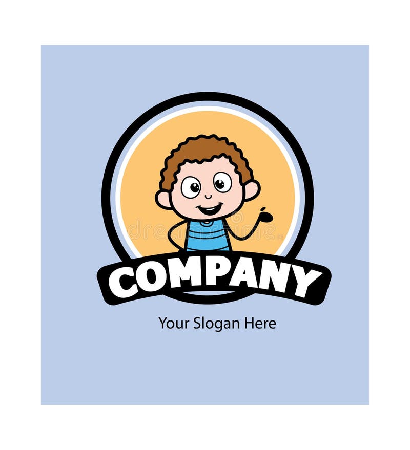 Cartoon Kid As Company Logo Stock Illustration - Illustration of ...