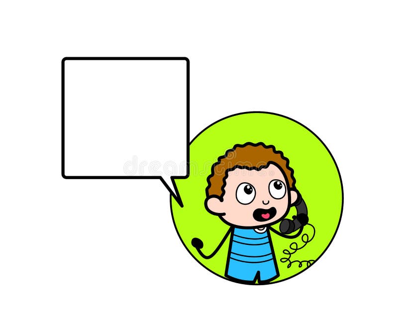 Cartoon Kid Calling on Cell Phone Stock Illustration - Illustration of ...