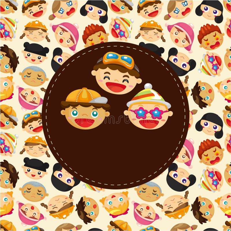 Cartoon kid face card stock vector. Illustration of glasses - 19752570