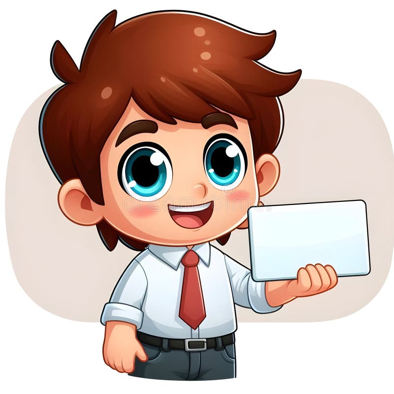 Cartoon Kid Holding a Blank B Stock Illustration - Illustration of ...