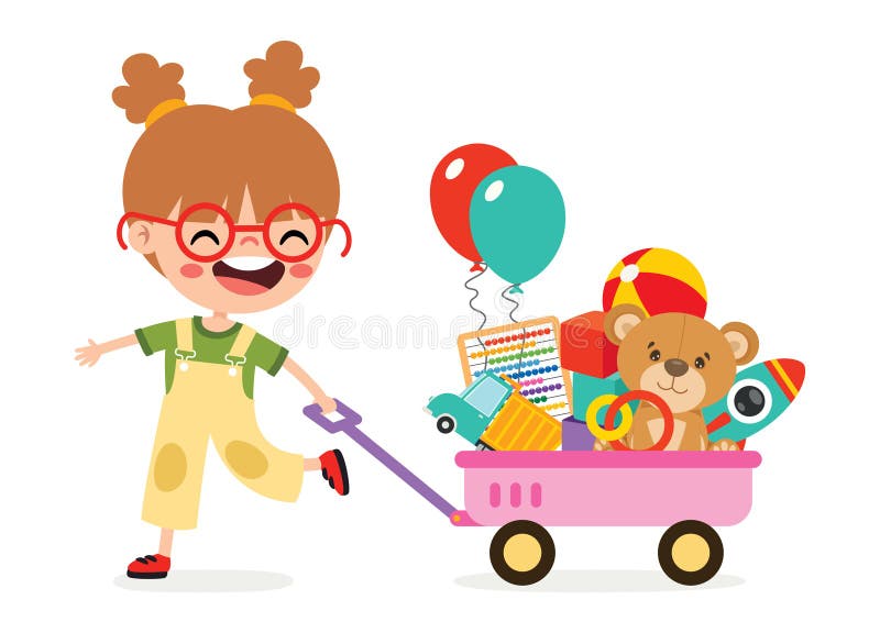 Cartoon Kid Pulling Wagon Stock Illustrations – 66 Cartoon Kid Pulling ...