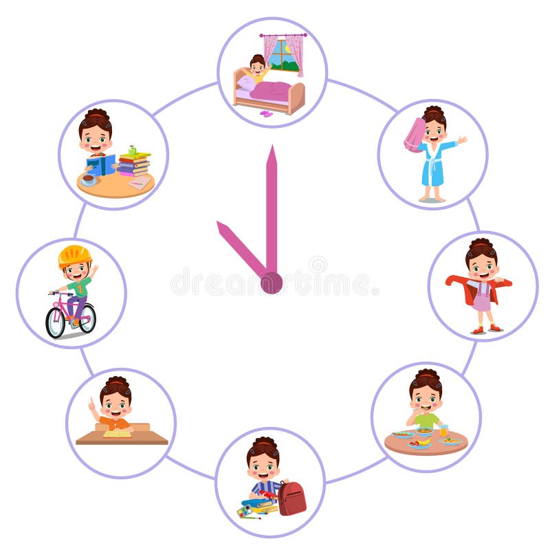 Cartoon Kid daily Routine Activities Set Stock Vector - Illustration of ... Cartoon Kid daily Routine Activities Set Stock Vector - Illustration of ...