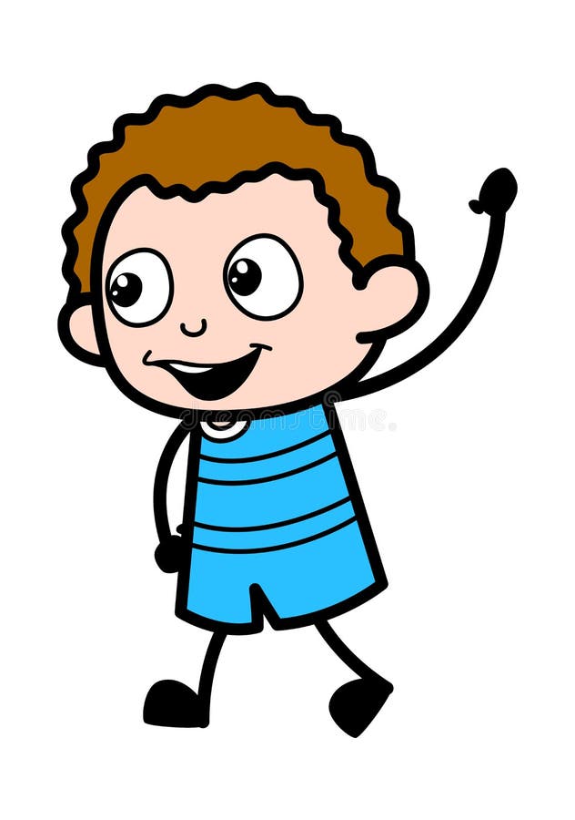 Happy Hello Gesture - Old Cartoon Granny Vector Illustration Stock ...