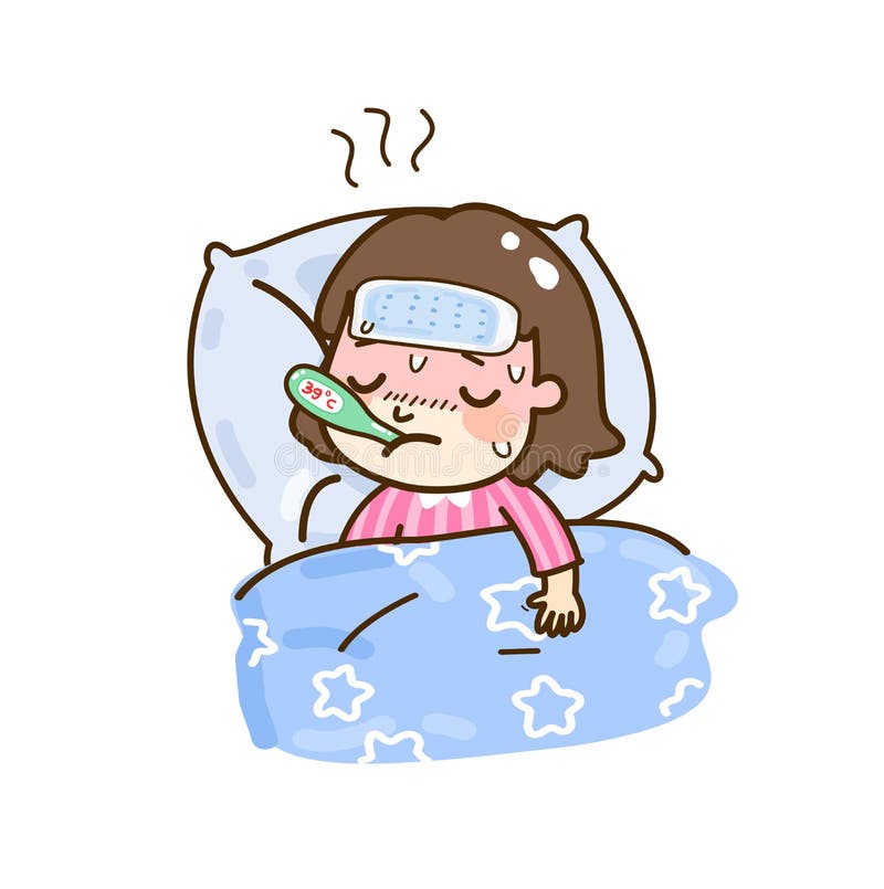 Cartoon Kid Sick on Background. Stock Vector - Illustration of costume ...