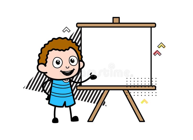 Cartoon Kid with Slide Board Stock Illustration - Illustration of ...