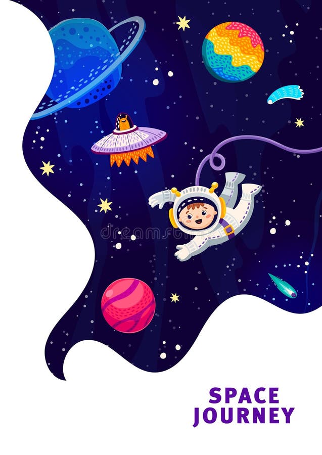 Cartoon Kid Spaceman in Outer Space Fly To Planets Stock Vector ... Cartoon Kid Spaceman in Outer Space Fly To Planets Stock Vector ...