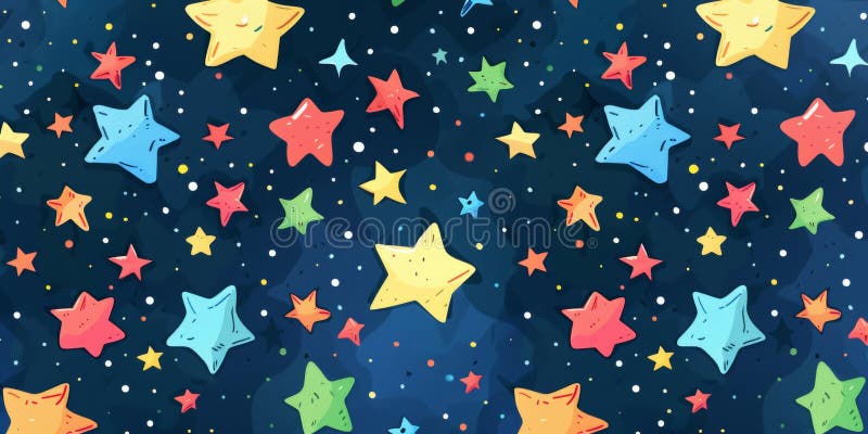 Cartoon Kid Stars As Background and Pattern Stock Image - Image of ...