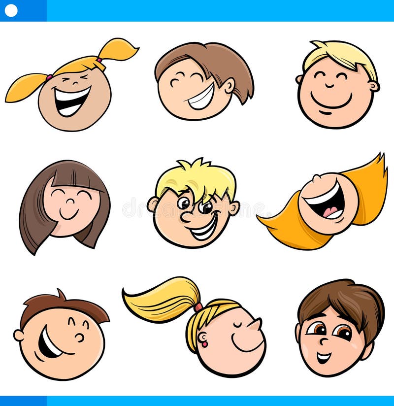 Cartoon Kids Characters Set Stock Vector - Illustration of children ...