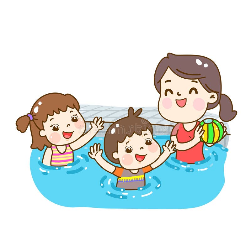 Kids Pool Sporty Stock Illustrations – 22 Kids Pool Sporty Stock ...