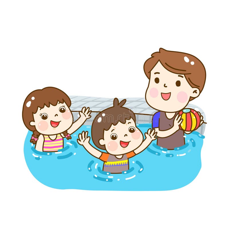Kids Pool Sporty Stock Illustrations – 22 Kids Pool Sporty Stock ...